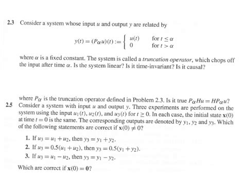 Solved 2 3 Consider A System Whose Input U And Output Y Are Chegg