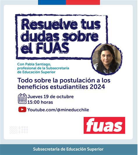 Participa en la charla virtual Postulación a beneficios estudiantiles