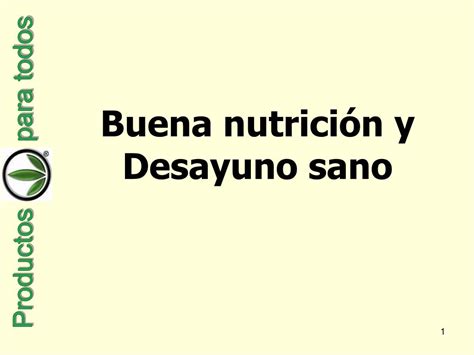 PPT Buena nutrición y Desayuno sano PowerPoint Presentation free