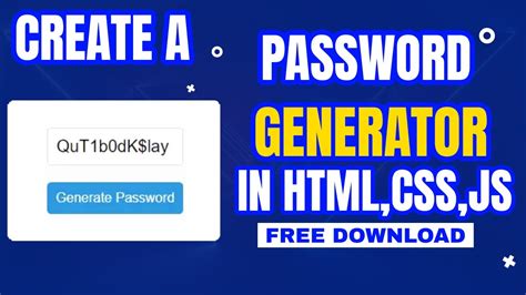 build your own password generator script in html javascript and css coding tutorial youtube