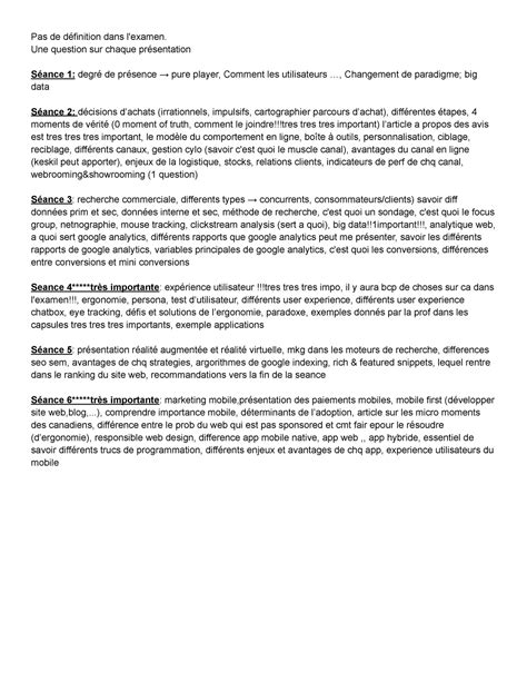 MKG5334 Contenu De L Intra Du Cours Aspects Marketing Du Commerce