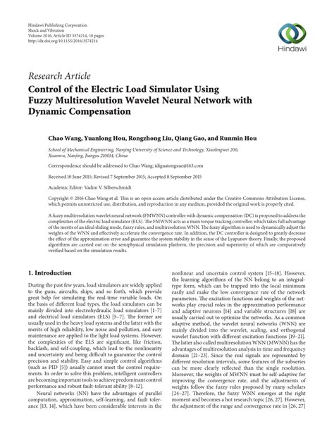 pdf control of the electric load simulator using fuzzy multiresolution wavelet neural network