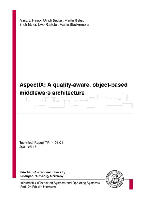 pdf aspectix a quality aware object based middleware architecture