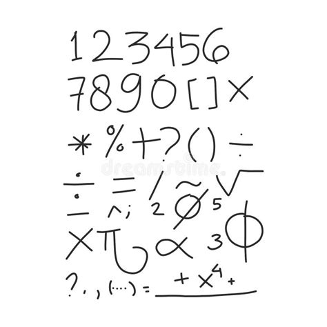 Hand Drawn Numbers Vector Isolated Stock Vector Illustration Of Icon