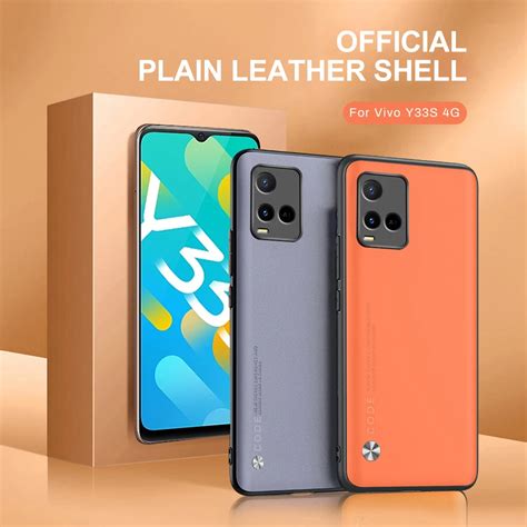 Vivoy33s Case Plain Skin Leather Phone Cover For Vivo Y33s Y 33s 33 S