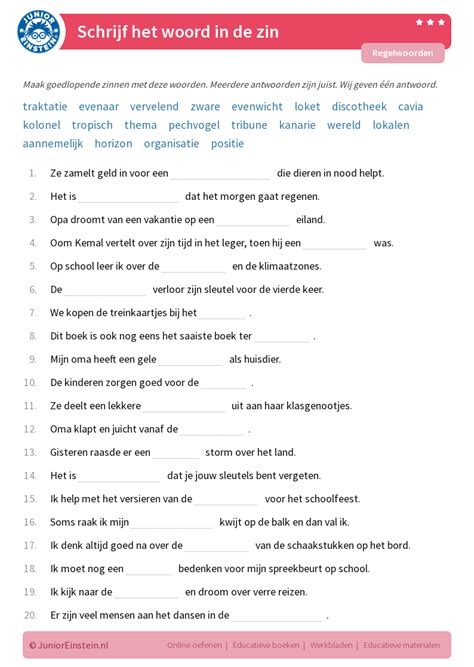 Schrijf Het Woord In De Zin