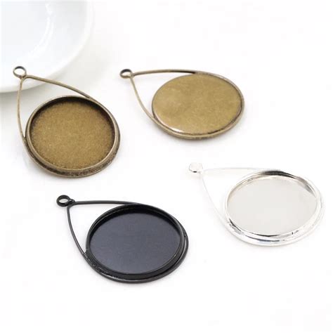 5 pçs 20mm tamanho interno brilhante prata chapeado e bronze material