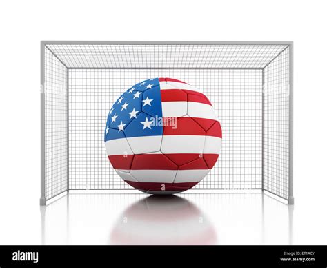 Renderer 3d imagen Balón de fútbol con la bandera de Estados Unidos