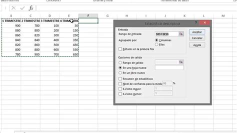 Análisis de datos y estadistica descriptiva en EXCEL YouTube