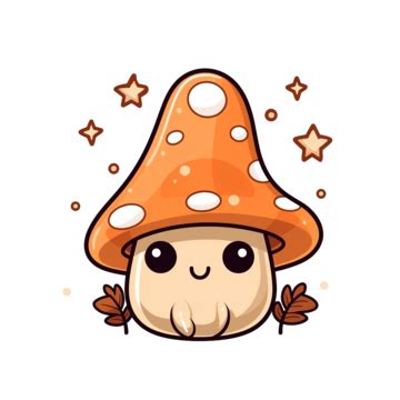 Cute Magic Mushroom Cartoon Vector Clipart Mushroom Clipart Cute