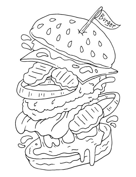 Coloriages hamburger à imprimer