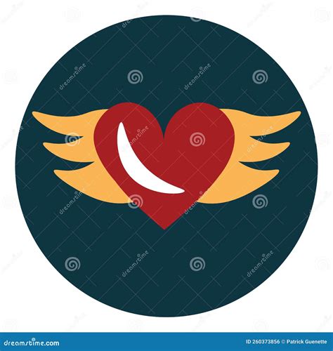 Red Heart With Wings Icon Stock Vector Illustration Of Expression