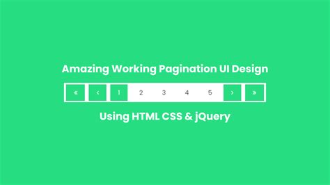 Amazing Working Pagination UI Design Using Html CSS JQuery