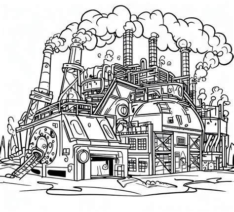 Dibujos De Una F Brica Para Colorear Para Colorear Pintar E Imprimir