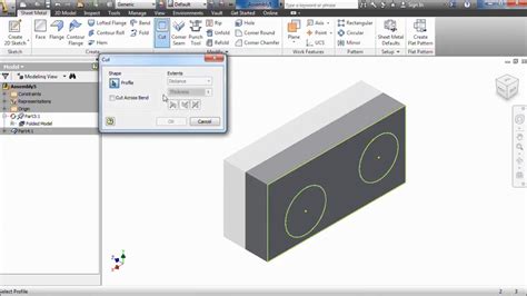 Cadsen D Inventor Tutorials Cutting Holes In Assemblies Youtube