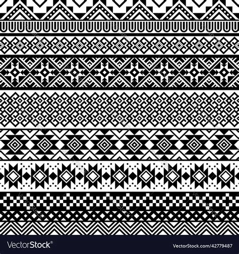 Mexican Aztec Mayan Borders Pattern Backgrounds Vector Image