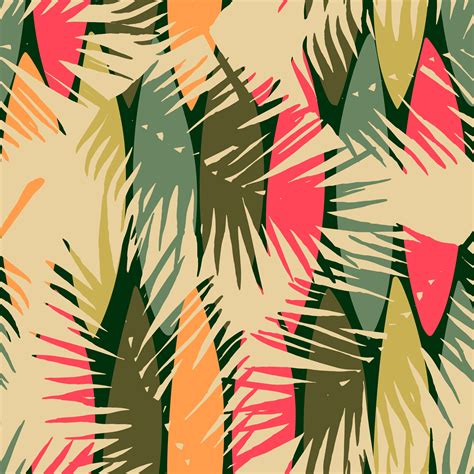 Abstract Seamless Pattern With Tropical Leaves 276970 Vector Art At
