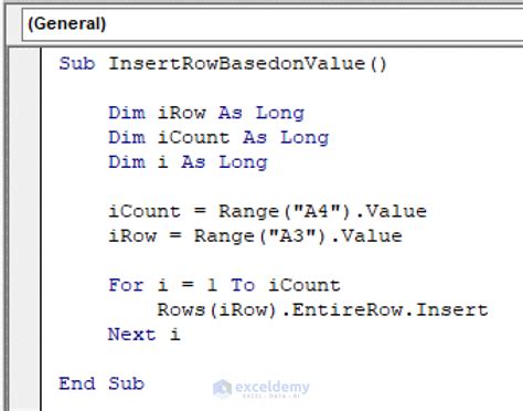 VBA To Insert Row In Excel 11 Methods ExcelDemy