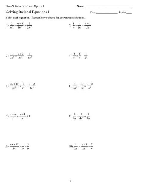 solving rational equations solve each equation remember to check for extraneous solutions