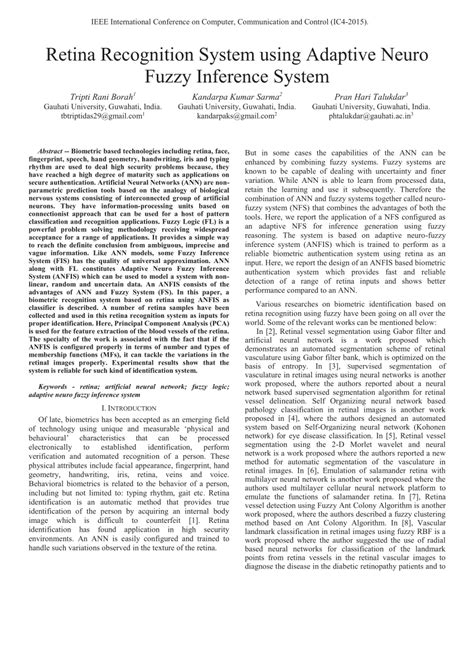 pdf retina recognition system using adaptive neuro fuzzy inference system