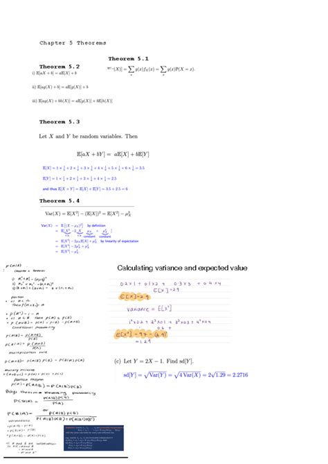 Cheat Sheet Intro To Calculus Chapter 5 Theorems Theorem 5 1
