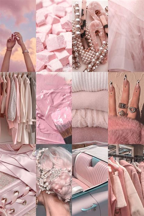 100 Pastel Pink Wall Collage Kit Soft Pink Aesthetic Cotton Etsy