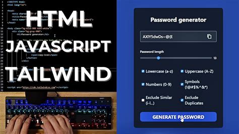 asmr programming password generator with javascript tailwindcss no talking youtube