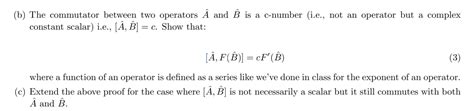 solved b the commutator between two operators a and b is a