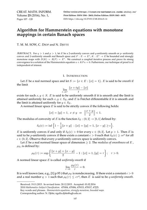 algorithm for hammerstein equations with monotone mappings in certain banach spaces