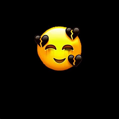 Sad Face Emoji Black Background
