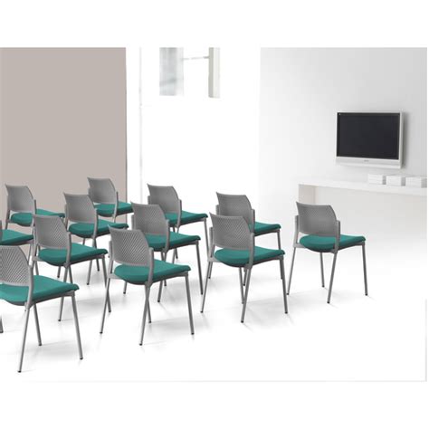 Chaise de réunion 4 pieds Kyos assise tissu dossier polypropylène