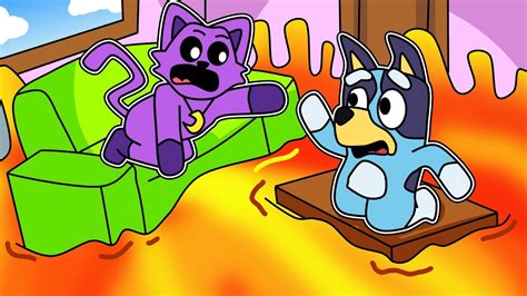 EL SUELO ES LAVA CON BLUEY Y CATNAP En ROBLOX LAS AVENTURAS DE