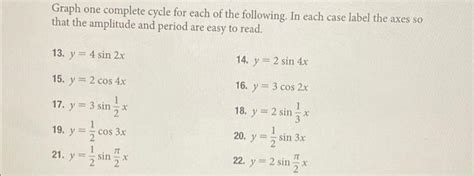 solved graph one complete cycle for each of the following