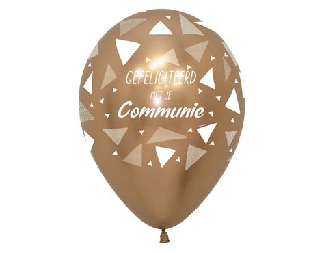 Ballons Gl Ckwunsch Zur Kommunion Dreiecke Reflex Gold Cm Stk