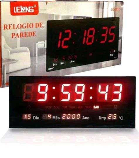 Relogio De Led Digital De Parede Luatek Lk 2616 CLICK IMPORTADOS