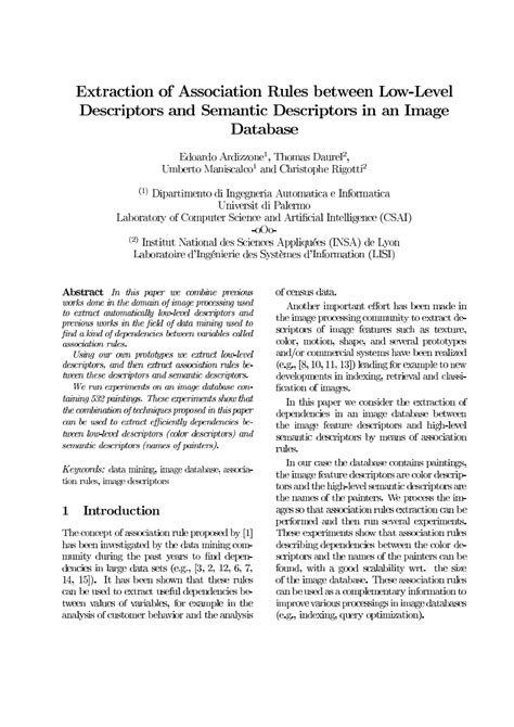pdf extraction of association rules between low level