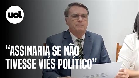 Bolsonaro diz não entender Carta Pela Democracia e afirma que a nota é