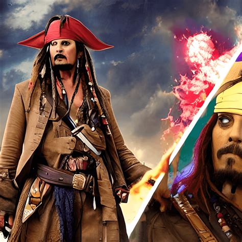 Graphique Du Capitaine Jack Sparrow Contre Thanos Creative Fabrica