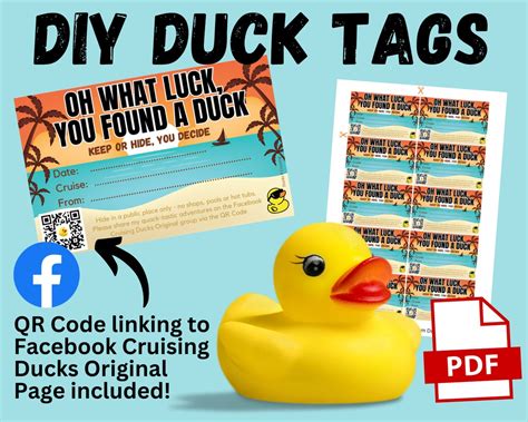 Cruise Duck Tag PDF QR Code FB Cd Og Cruising Duck Tags Etsy