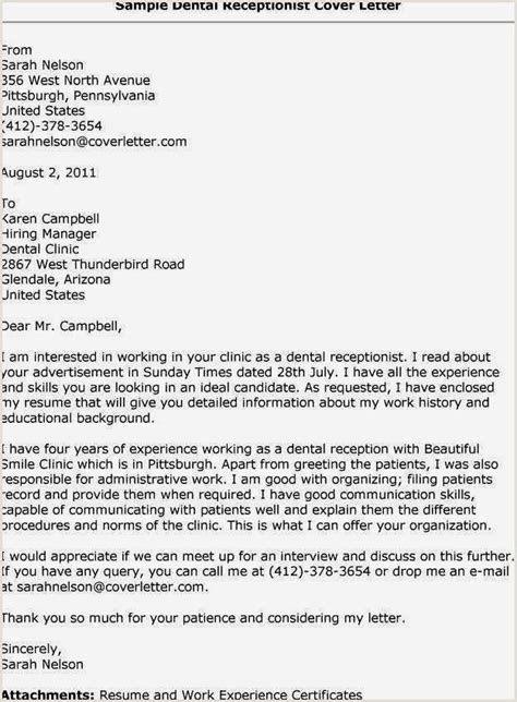 Cover Letter For Receptionist Position With No Experience Cover