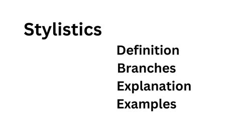 Stylistics And Branches Of Stylistics With Examples Youtube