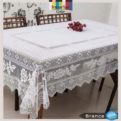 Toalha De Mesa Em Renda 6 Lugares Branca Color Retangular 1 50M X 2 20M