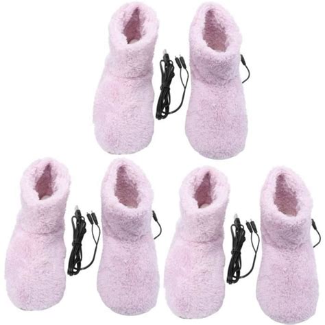 3 Paires Chaussures Chaudes Électriques Chauffe Pieds Pour Lit