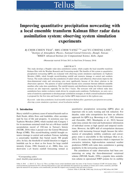pdf improving quantitative precipitation nowcasting with a local ensemble transform kalman