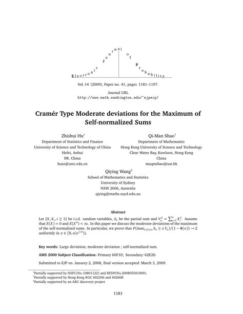 pdf cramér type moderate deviations for the maximum of self normalized sums