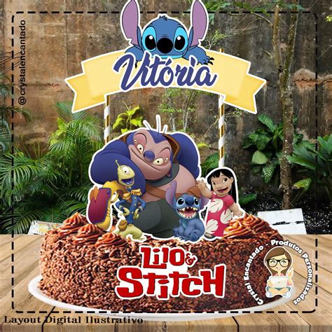 Topo De Bolo Festa Tema Lilo E Stitch Birthday Cake Cake Desserts