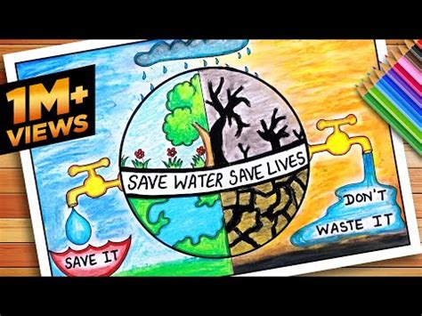 World Water Day Drawing World Water Day Poster Save Water Save Life