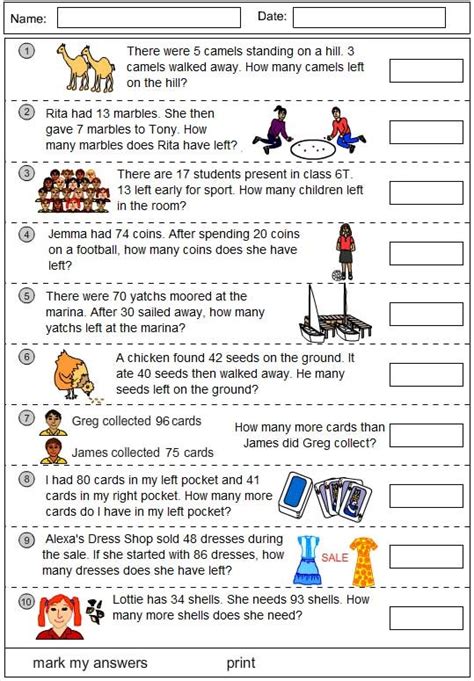 problem solving using subtraction mathematics skills online interactive activity lessons