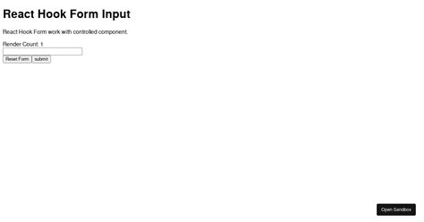 React Hook Form Rhfinput Codesandbox