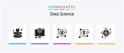 Data Science Glyph Icon Pack Including Chip Lab Web Data Science